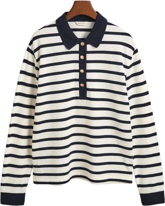 GANT Breton Stripe LS Pique Polo