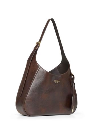 Prada Womens Shoulder Bag Boogie Cocoa Leather Brown Calf Handbags Hand