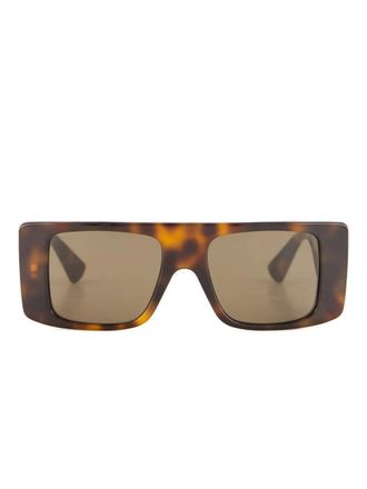 Gucci lunettes de soleil &agrave; monture rectangulaire - Marron