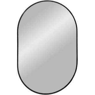ebuy24 Miroir ovale en aluminium MADRID - L 50 x H 70cm-Noir