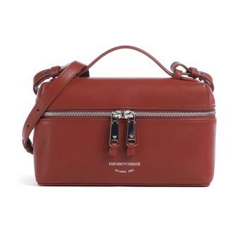 Emporio Armani Femme, Sacs, Brun, Taille: ONE Size Trousse de Toilette en Cuir Nappa