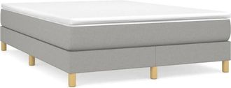 vidaXL Bettgestell ohne Matratze Hellgrau 140x200 cm Stoff Vidaxl