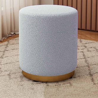 Generic Schminkstuhl, runder Fußhocker aus Samt mit Goldener Basis, weich gepolstert für mehr Komfort, Perfekter Akzent für Wohnzimmer und Schlafzimmer