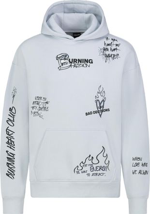 Sublevel Herren Kapuzenpullover mit Prints und Grafik Oversize light-blue XS