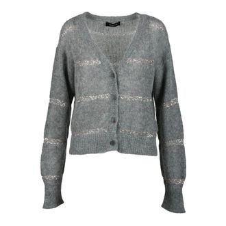 Fabiana Filippi Femme, Pulls, Gris, Taille: 36 FR Cardigan Mohair Alpaga