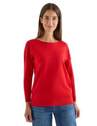 Cecil 3015530 Pull avec d&eacute;tails structur&eacute;s, Rouge Fiery, M Femme