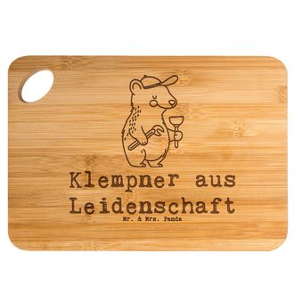 Mr. & Mrs. Panda Schneidebrett Klempner Leidenschaft - Geschenk, Fr&uuml;hst&uuml;cksbrett, Fr&uuml;hst&uuml;cksbrettchen, Meister, Handwerker, brotbrett, Servierbrett, Lustig, Installate