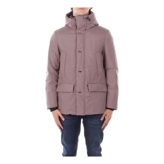 Woolrich Beiger Mantel mit Kapuze und Rei&szlig;verschluss - - Jackets - Herren - Beige - M