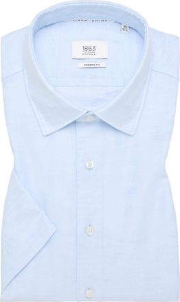 Eterna Kurzarmhemd aus Baumwolle und Leinen, Modern Fit in