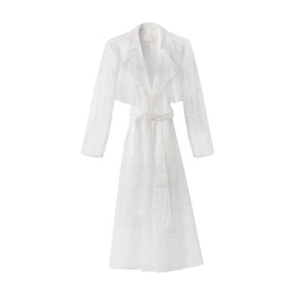Genny Seidenorchideenstickerei Trenchcoat - - Coats - Damen - Wei&szlig; - S