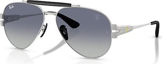 Ray-Ban Rb3762m Scuderia Ferrari Collection Sonnenbrillen Matt Silber Fassung Grau Glas 58-14