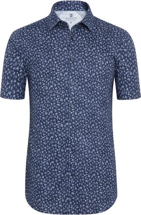 DeSoto Gemustertes Jersey-Kurzarmhemd mit Kentkragen, Slim in
