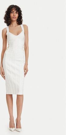 Elisabetta Franchi Coctailkleid AM-24D-62E2-V790 Wei&szlig; Slim Fit