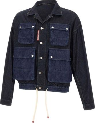 Dsquared2 Homme, Vestes, Bleu, Taille: M Cargo Jean Jacket