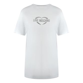 Moschino T-shirt Mit Gl&auml;nzendem Herzlogo (wei&szlig;)