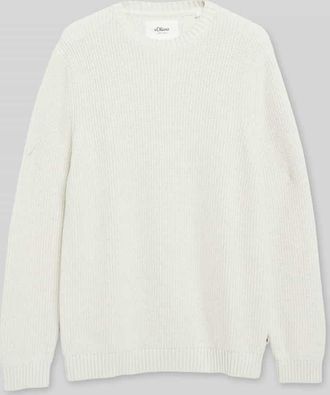 s.Oliver Red Label Regular Fit Strickpullover aus reiner Baumwolle mit Rundhalsausschnitt