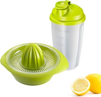 Westmark Fitness-Set 2tlg., Zitrus- und Orangenpresse und Dressingshaker, Fassungsvermögen: je 0,5 l, Kunststoff, Mixery, Limetta, Apfelgrün/Transparent, 30912
