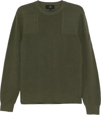 Belstaff pull en coton à logo appliqué - Vert