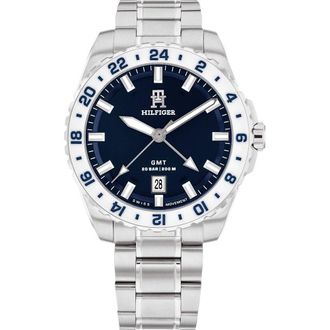 Tommy Hilfiger Th85 Gmt Silber Herren Armbanduhr 1792132