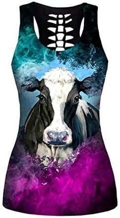 Ocean Plus Femme Cr&acirc;ne Sport D&eacute;bardeurs Gothique Cache-coeur Gilet dentra&icirc;nement sans Manches Chemise Criss Cross Noir T-Shirt Halloween (S (Poitrine: 80 cm), Va