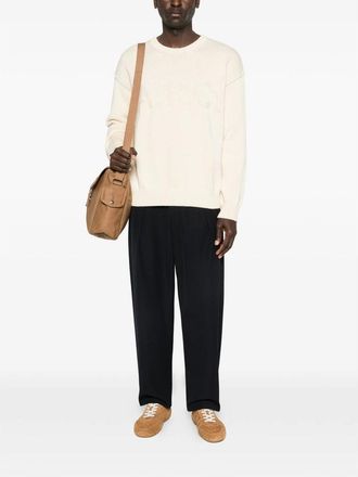 A.P.C. Logo-Detail Crew Neck Sweater - Beige