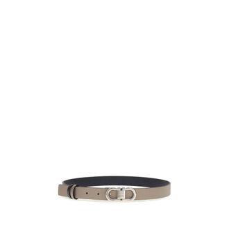 Ferragamo Womens Gray Calf Leather Bos Taurus Regular Belt