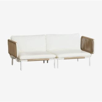 Sklum Sklum - 2-teiliges modulares Gartensofa mit 2 Roubly-Ecksesseln Beige Mandel Rose