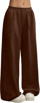 Generic Pantalon de surv&ecirc;tement ample &agrave; jambes larges pour femme, pantalon de jogging ample &agrave; jambes ouvertes, couleur unie, pantalon de surv&ecirc;tement confortab