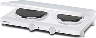 Rommelsbacher Doppelkochplatte THL 3097/A Made in Germany, 2 Gussheizplatten 145 mm/180 mm Ø, praktische Abdeckung, feueremailliertes Gehäuse, stufenlos regelbar, Ü