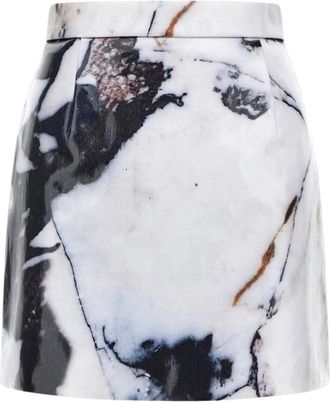 Roberto Cavalli Monochromer Marmor-Print-Rock - - Skirts - Damen - Mehrfarbig - S