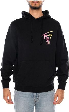 Tommy Hilfiger Homme, Sweatshirts et sweats &agrave; capuche, Noir, Taille: L TJM Rlx Signature Sweat &agrave; capuche Ext