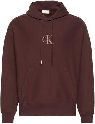 Calvin Klein Sweatshirt &agrave; capuche en coton m&eacute;lang&eacute;