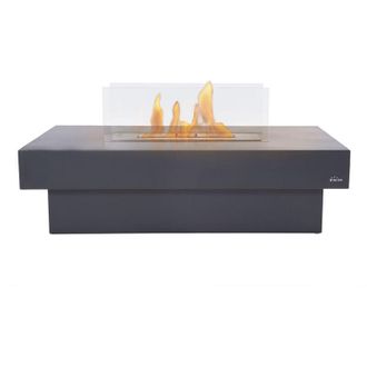 Purline Purline - Bodenstehender Ethanol-Kamin, Tischausf&uuml;hrung, Zentralbrenner, aus schwarzem Stahl und mit geh&auml;rtetem Glas