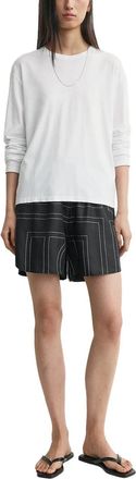 Toteme Monogram Embroidered Silk Shorts - Black