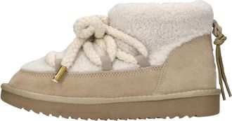 Massimo Santini Bottines en Daim avec Fausse Fourrure - Femme - Chaussures - Beige - Taille: 39 EU