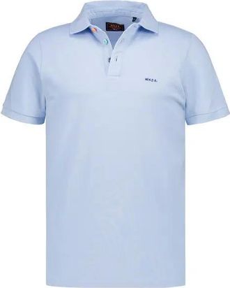 N.Z.A. Herren Polo-Shirt blau Baumwoll-Piqu&eacute;