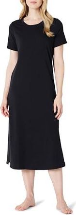Amazon Essentials Nuisette À Manches Courtes En Coton Doux Mélangé Femme, Noir, XXL
