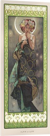 Posterlounge Der Mond und die Sterne - Der Mond (Clair de lune) Acrylglasbild von Alfons Mucha 40 x 100 cm Wandbilder Wanddeko