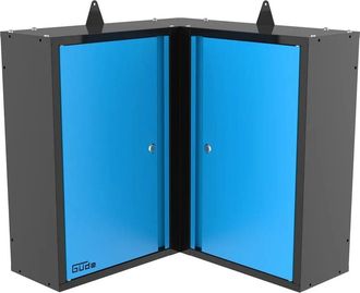 Gude Wandschrank GWES 2TE (Eckwandschrank, 2 Türen, 2 Fachböden, abschließbar) blau 40467