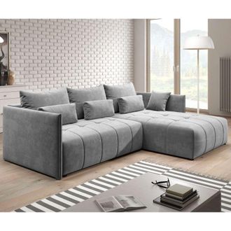 Furnix Sofa yaho Couch ausziehbar mit Bettkasten und Kissen Schlafsofa mh 85 - Furnix