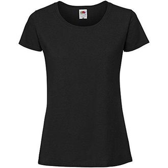 Fruit Of The Loom T-Shirt ajust&eacute; de qualit&eacute; - Femme (XL) (Noir)