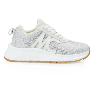 Marc Cain Homme, Chaussures, Blanc, Taille: 38 EU Baskets de running avec pierres de cristal