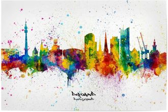artboxONE Poster 30x20 cm St&auml;dte Dortmund Germany Skyline Splash - Bild Dortmund Cityscape Dortmund