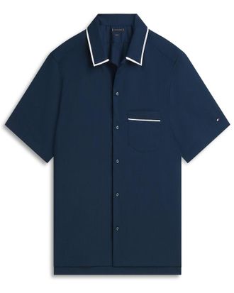 Tommy Hilfiger Kurzarmhemd aus Wolle mit Brusttasche, Relaxed Fit in