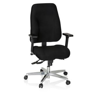 hjh OFFICE 702304 B&uuml;rostuhl Zenit Comfort Stoff Schwarz ergonomischer Schreibtischstuhl mit Verstellbarer R&uuml;ckenlehne
