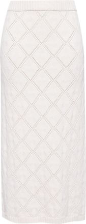 Elie Saab Gestrickter Midirock - Nude