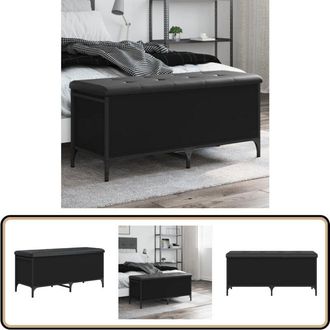 vidaXL Sitzbank mit Stauraum Schwarz 102x42x45 cm Holzwerkstoff - Sitzbank - Stauraumbank - Garderobe - Wohnzimmerschrank - Möbel Für Den Eingangsbereich