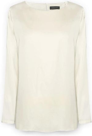 Elena Miro Femme, Blouses et Chemises, Blanc, Taille: 48 FR Blouse en satin