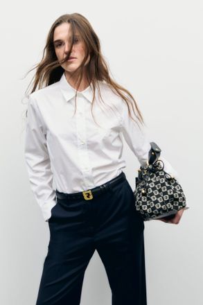 Gerard Darel Chemise en popeline &agrave; blason - LUMA - Blanc