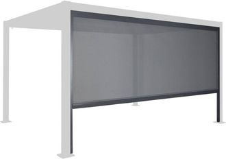 Sweeek Sweeek - Store lat&eacute;ral 4m pour pergola bioclimatique - Toile textil&egrave;ne anthracite - Aluminium anti-rouille - R&eacute;sistance au vent 36 km/h